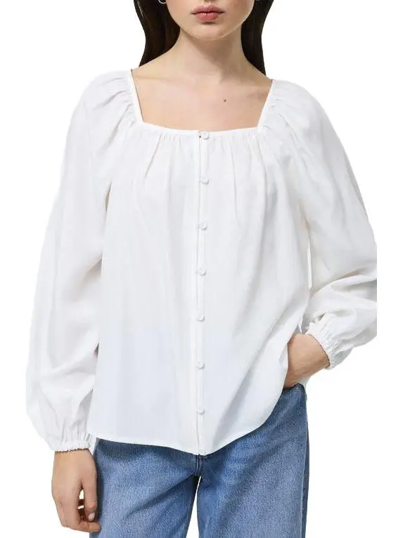 French Connection Balloon Sleeve Button-up Shirt - Ivory