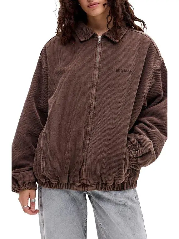 BDG URBAN OUTFITTERS Oversized Corduroy Harrington Jacket - Brown
