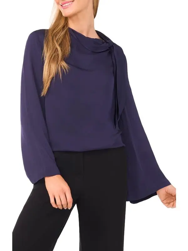Ted Baker London Flowy Long Sleeve Georgette Top - Baritone Blue