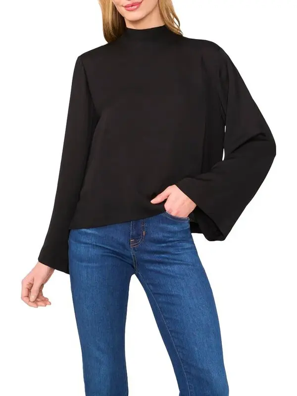 Ted Baker London Flowy Long Sleeve Georgette Top - Rich Black