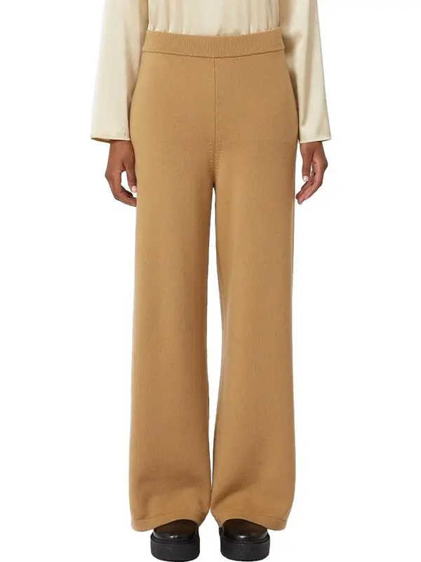 MM BY MAX MARA Hamburg Wide Leg Wool Pants - Camel