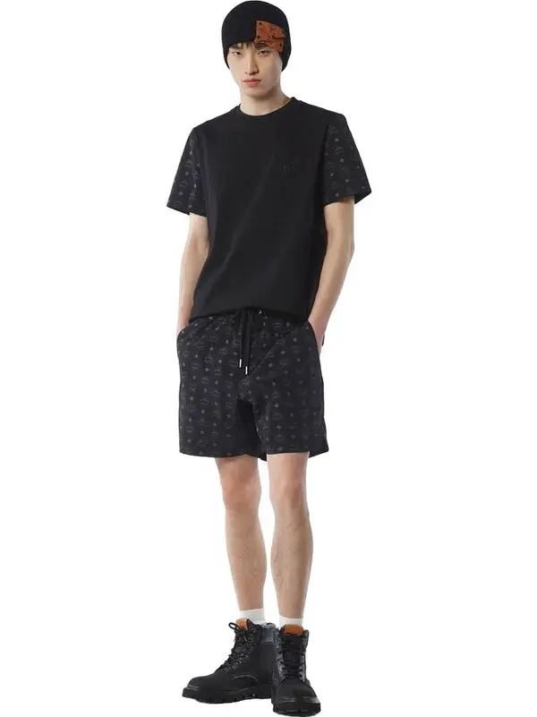 Mcm Monogram Print Econyl Shorts - Black