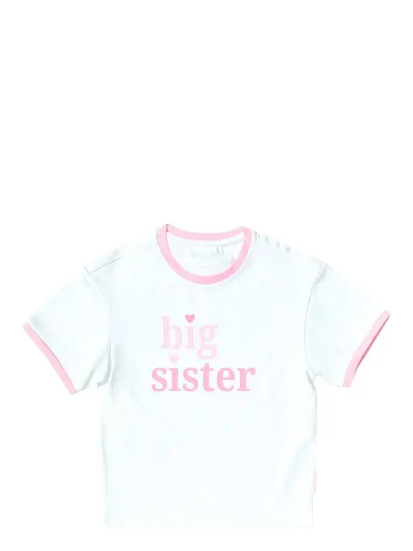 BITS & BOWS Big Sister T-shirt - White/pink