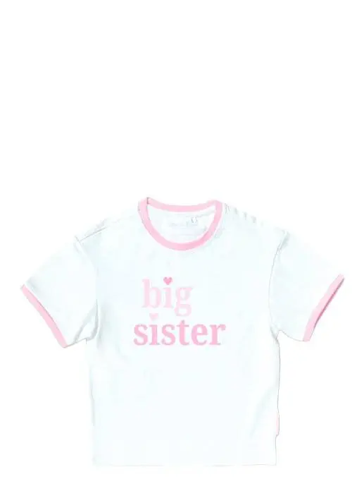 BITS & BOWS Big Sister T-shirt - White/pink