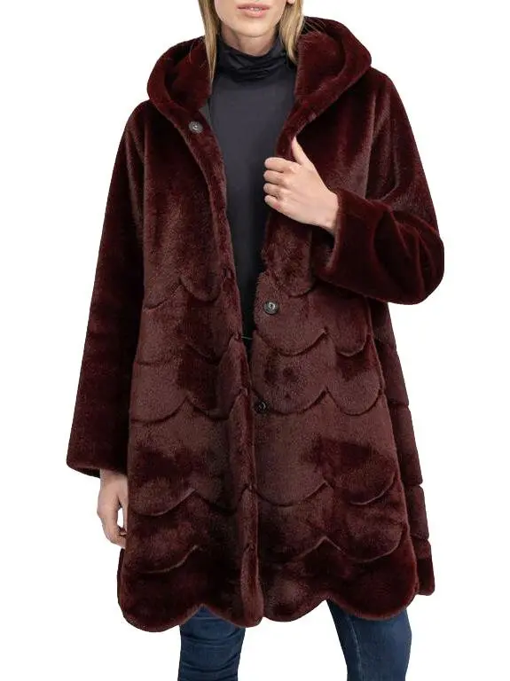LYLA GRANT Fur-free Mink Reversible Parka - Wine/black