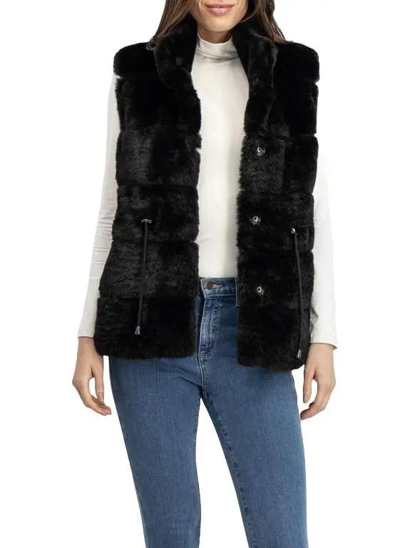LYLA GRANT Fur-free Rex Rabbit Vest - Black