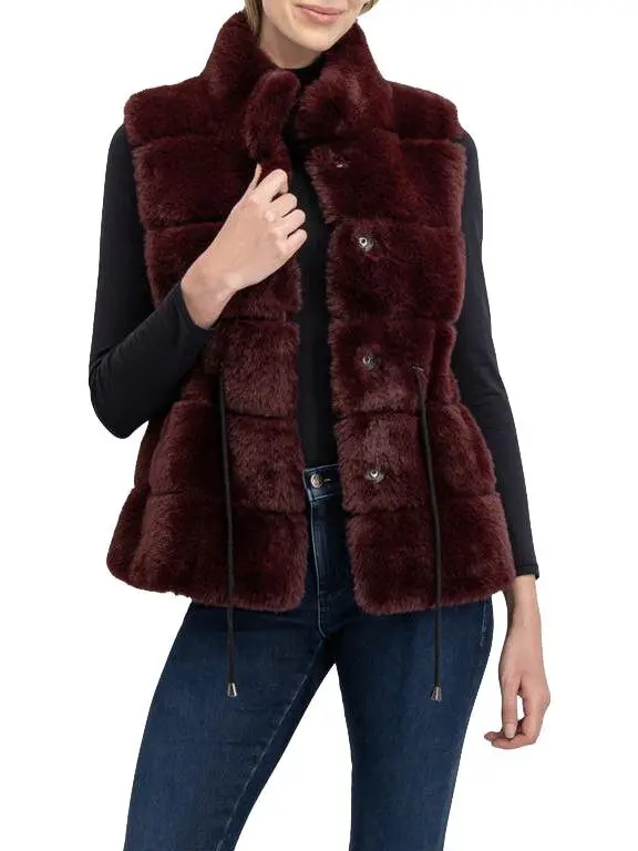 LYLA GRANT Fur-free Rex Rabbit Vest - Wine