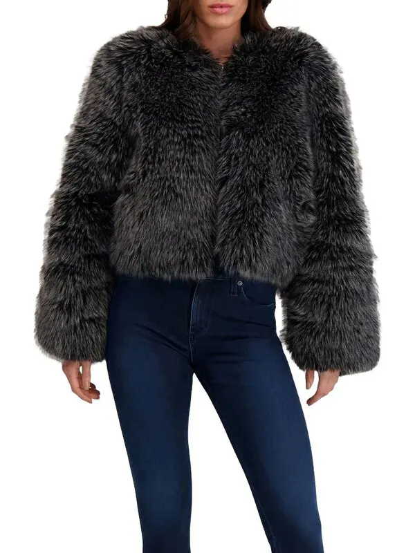 LYLA GRANT Fur-free Fox Bolero - Black Snowtop