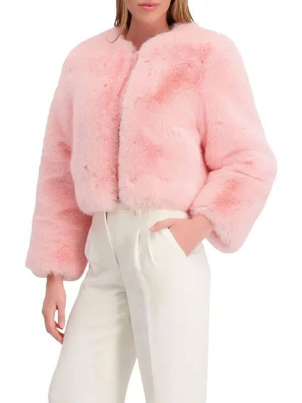 LYLA GRANT Fur-free Fox Bolero - Pink