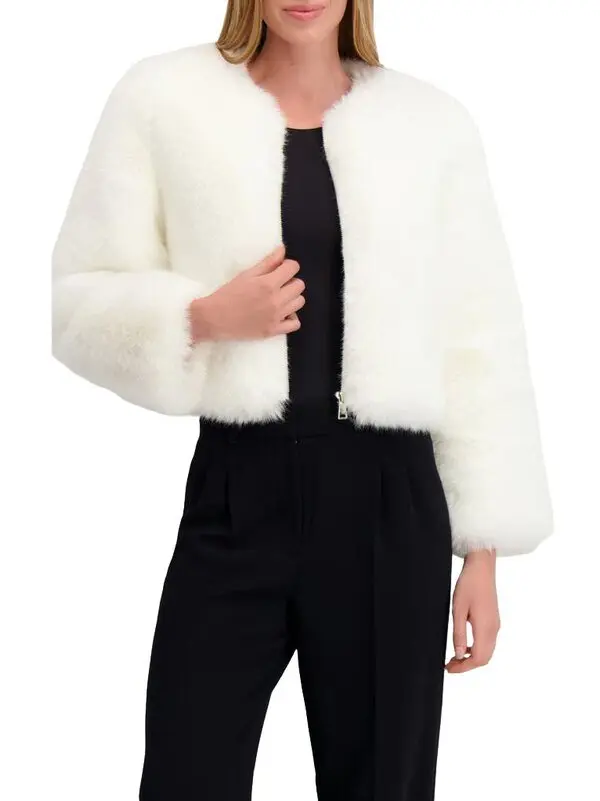 LYLA GRANT Fur-free Fox Bolero - White
