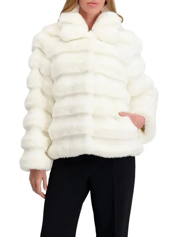 LYLA GRANT Fur-free Chinchilla Jacket - White Chinch