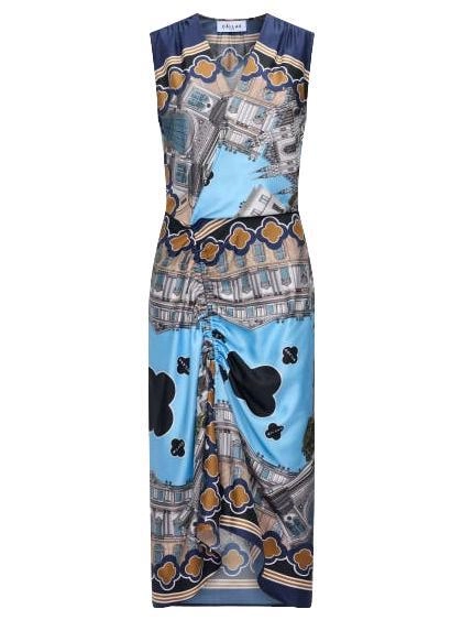 CALLAS MILANO Agnes Printed Silk Twill Dress - Mare