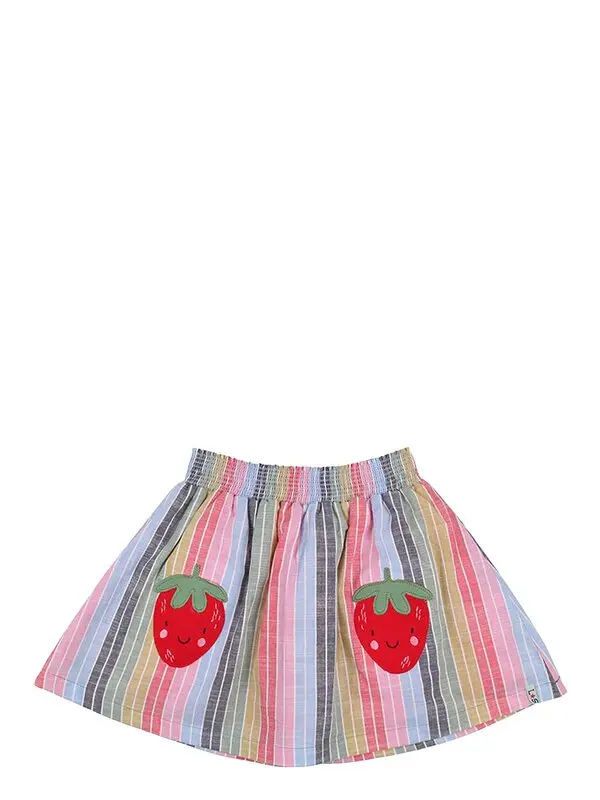 LILLY + SID Organic Cotton Rainbow Stripe Print Skirt - Multi