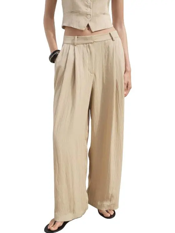 Mango Straight Leg Suit Trousers - Beige