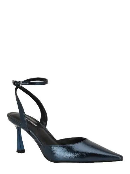 Nine West Kellie Ankle Strap Pointed Toe Pumps - Teal