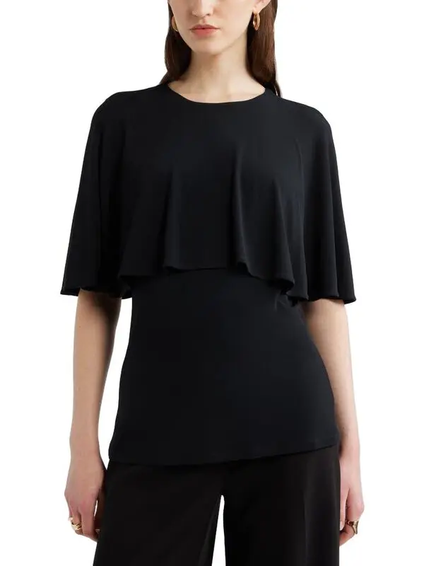 Nordstrom Knit Capelet Top - Black