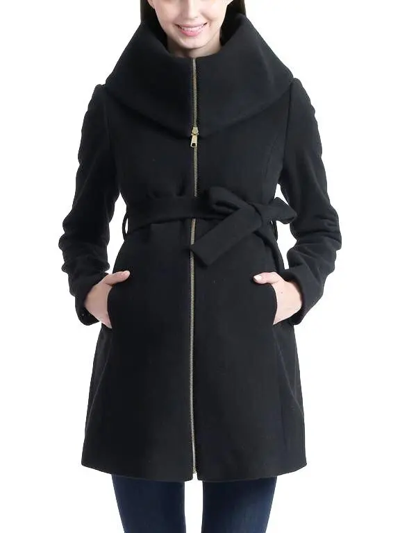 KIMI + KAI Mia Maternity Wool Coat - Black