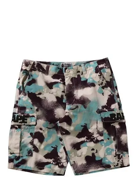 BAPE Map Camo Regular Fit Cargo Shorts - Multicolor