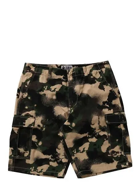 BAPE Regular Fit Camo Cargo Shorts - Green