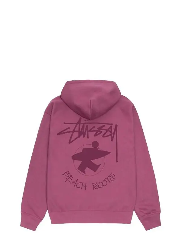 StÜssy Beach Roots Zip Hoodie - Berry