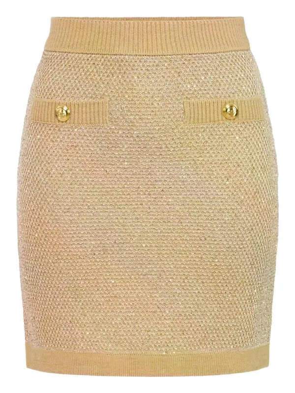 Elisabetta Franchi Knitted Mini Skirt - Neutrals