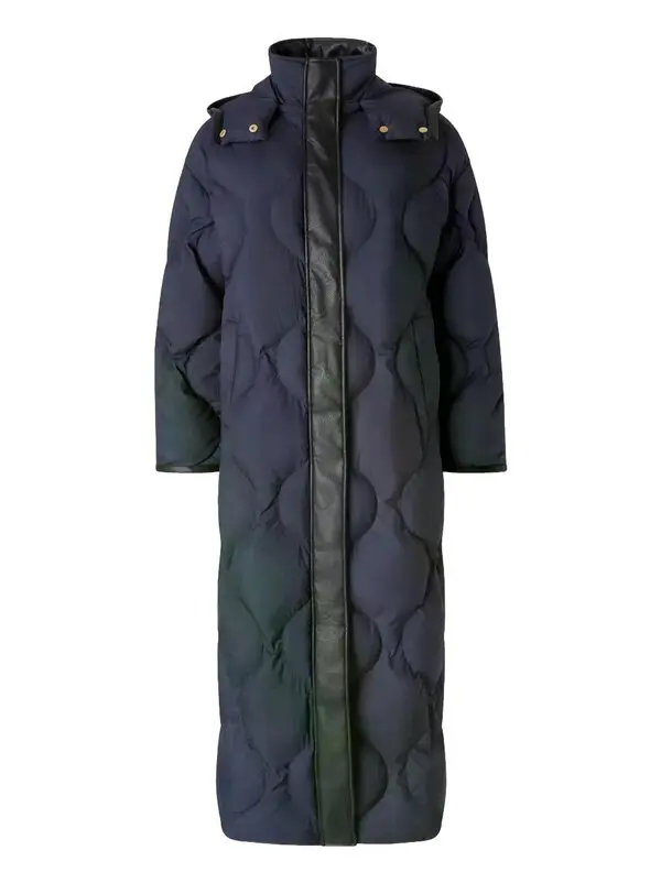 Pinko Quilted Hooded Coat - Blue