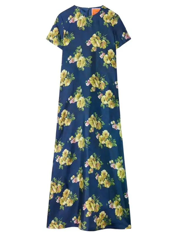 La DoubleJ Swing Floral-print Maxi Dress - Blue
