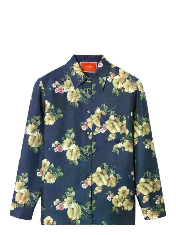 La DoubleJ Floral Button-fastening Shirt - Blue