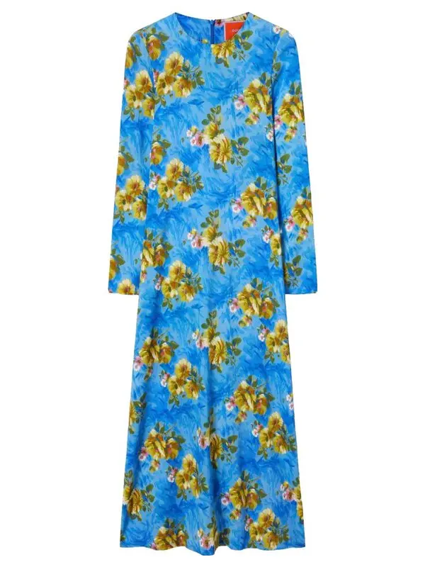 La DoubleJ Floral-print Maxi Dress - Blue