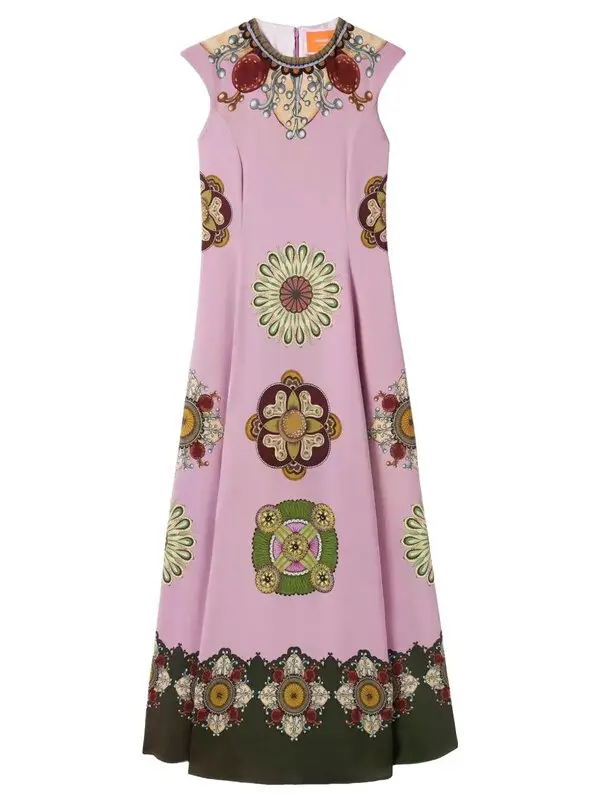 La DoubleJ Park Ave Print Midi Dress - Pink