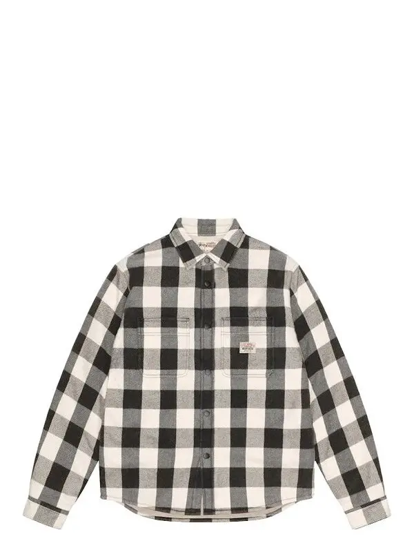 StÜssy Sherpa Lined Buffalo Plaid Shirt - Bone