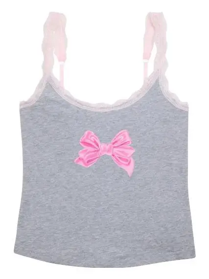 Pink X Loveshackfancy Cotton Cami - Medium Heather Grey