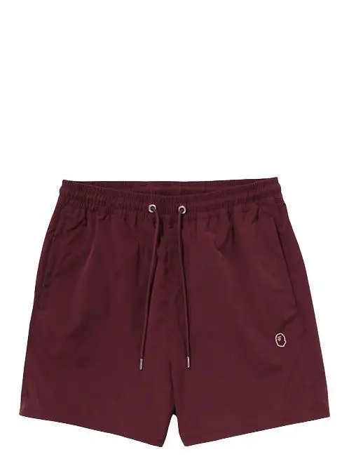 A BATHING APE One Point Relaxed Fit Water Shorts - Burgundy