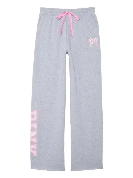 Pink X Loveshackfancy Wide Leg Sweatpants - Medium Heather Grey