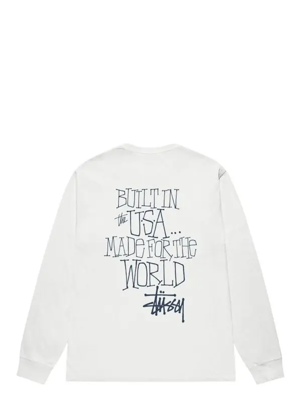 StÜssy Built In Usa Pigment Dyed Long Sleeve Tee Shirt - Natural