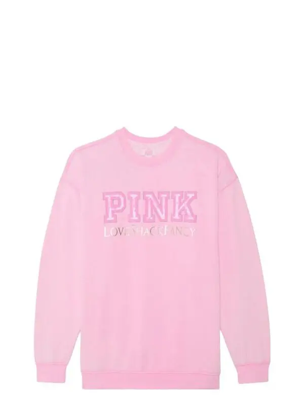 Pink X Loveshackfancy Oversized Crew Sweatshirt - Pink Lollipop