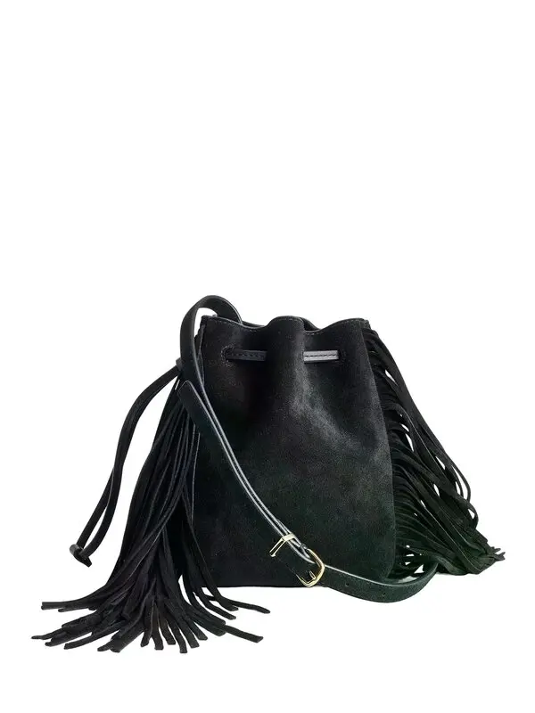 Madewell Drawstring Crossbody Bucket Bag - True Black