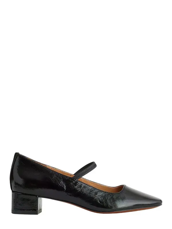 Madewell The Greta Crinkled Patent Leather Pumps - True Black