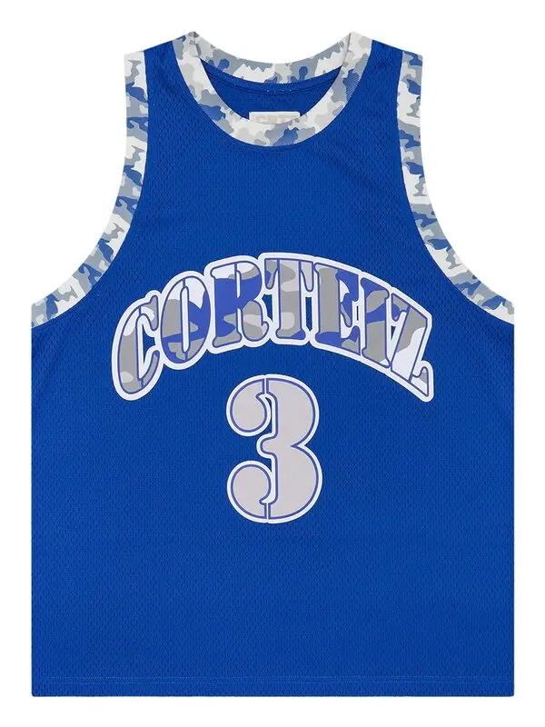 CORTEIZ Stencil Camo Bball Jersey - Blue