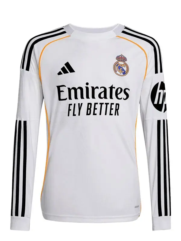 Adidas Real Madrid 25/26 Long Sleeve Home Jersey - White