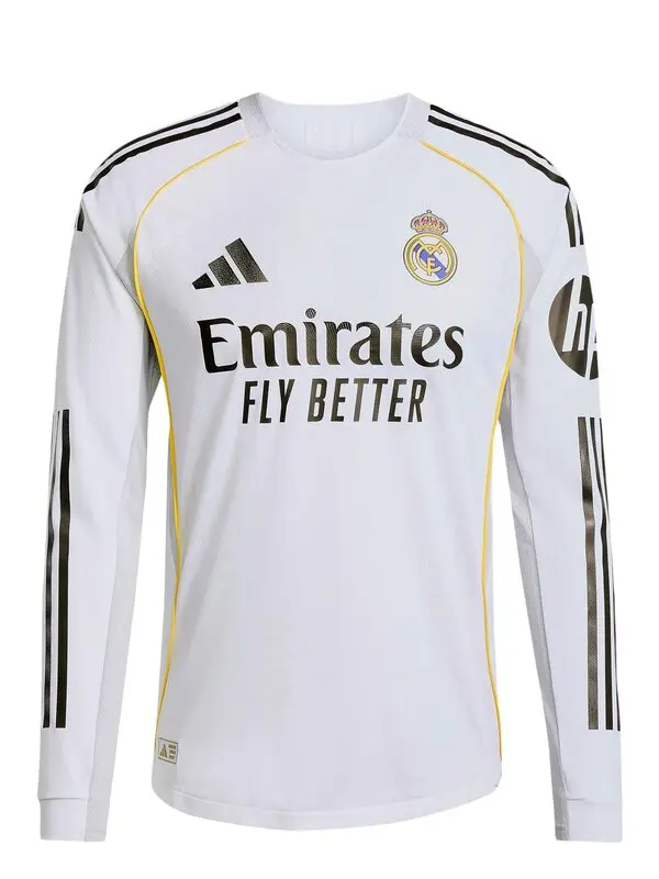 Adidas Real Madrid 25/26 Long Sleeve Home Authentic Jersey - White