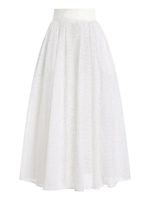 Françoise Exclusive Amanda Cotton-blend A-line Skirt - White