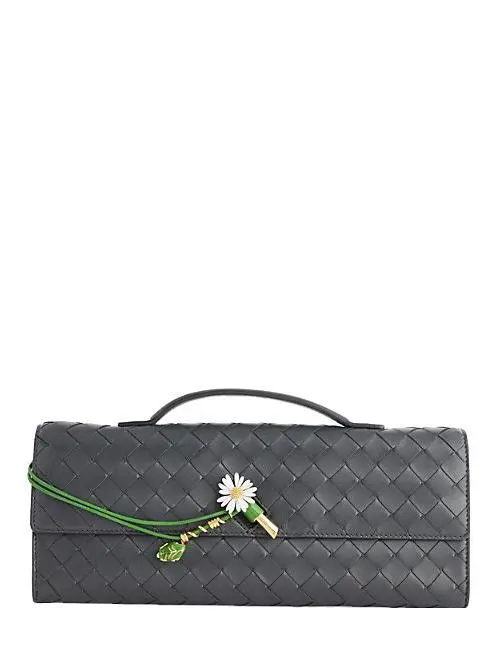 Bottega Veneta Andiamo Flower Leather Clutch - Ardois/daisy Flow-mb