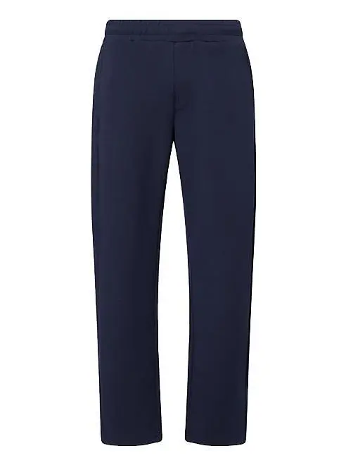 ARNE Everyday Luxe Straight-leg Cotton-jersey Jogging Bottoms - Navy