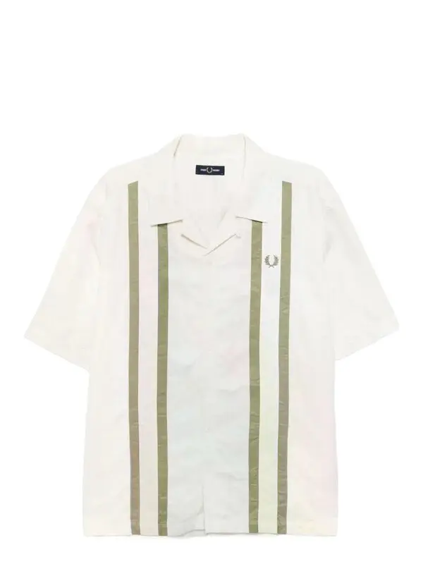 Fred Perry Logo-embroidered Striped Shirt - Neutrals