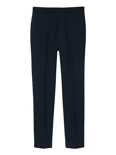 Sandro Regular-fit Straight-leg Wool Trousers - Navy Blue