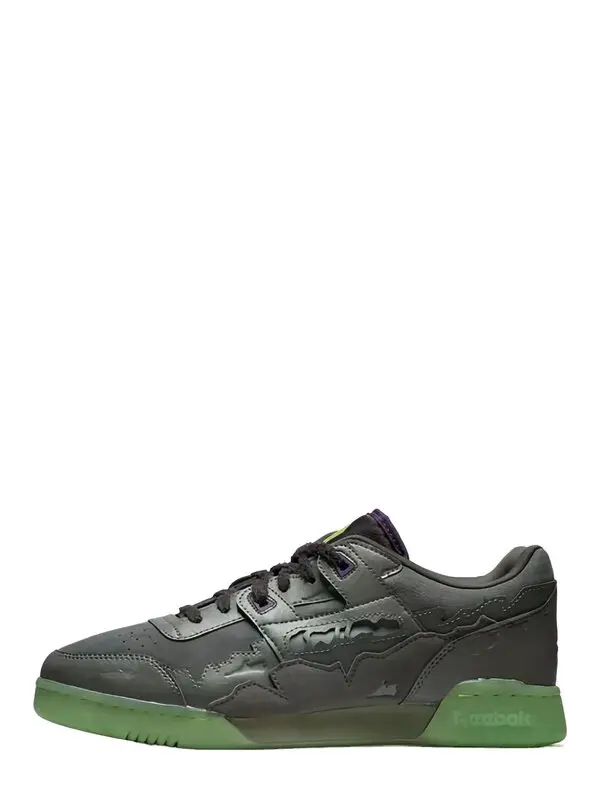REEBOK Workout Plus Leather-embellished Sneakers - Grey