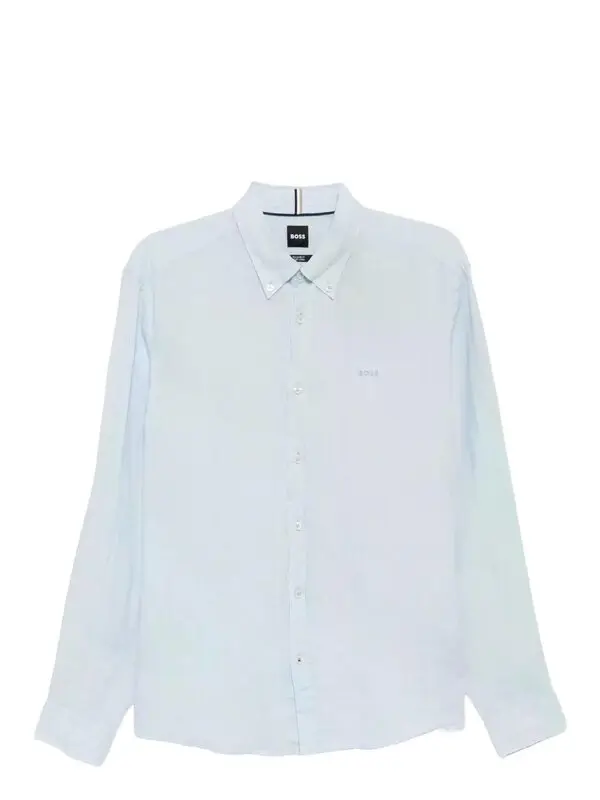 BOSS Embroidered-logo Shirt - Blue