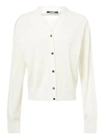 Jacquemus Le Brode Logo-embroidered Knitted Wool Cardigan - Off-white