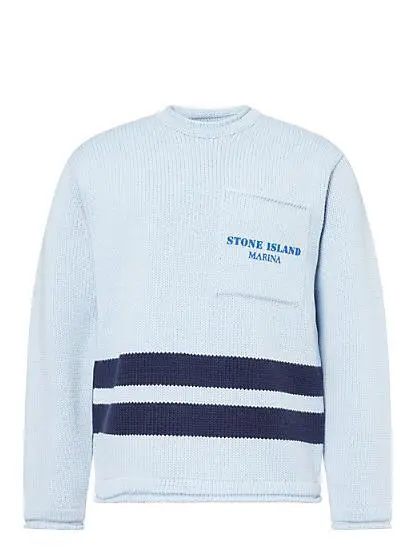Stone Island Marina Long-sleeve Wool Jumper - Blue